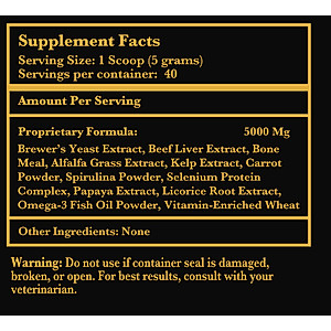 Holistic Multivitamin Supplement for Dogs and Cats - Complete 12-in-1 Plant-Based Vitamins & Minerals for Skin, Coat, Digestion, Bones, and Immunity - Omega-3 Fish Oil, Vitamin Mineral Complex - 200G