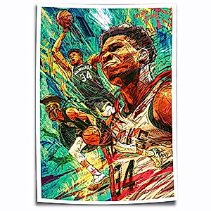Giannis Antetokounmpo Poster Basketball Posters Print Canvas Wall Art Decor for Boys Room Large Picture Painting NOUCAN (16x24 No Framed,A)