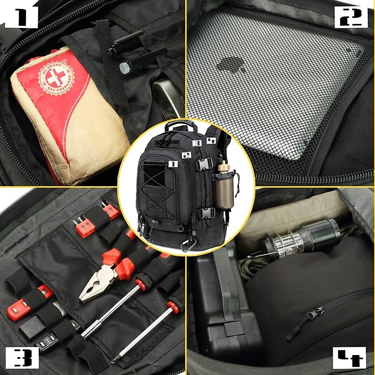 Jungle Leopard 60L Backpack for Men Large Military Backpack Tactical Travel Backpack for Work Camping Hunting Hiking (Color : BP-ZY74-BK)