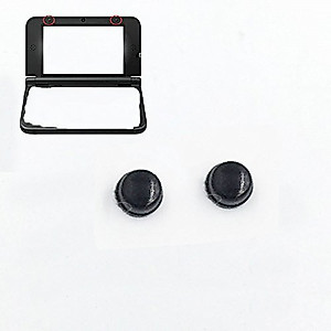 Front Back Screw Rubber Feet Cover Upper LCD Screen Screws Cover Rubber Replacement for New 3DS XL LL (Red)