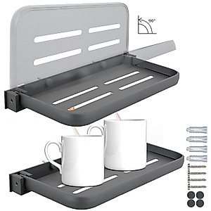 HSHGZSR 2Pcs RV Aluminum Wall Mounted RV Floating Shelf Fold Down Wall Shelf RV Drop Down Shelf Easy to Install Wall Folding Shelves Shelf Space Saving Small Folding Floating Shelves for RV Camper