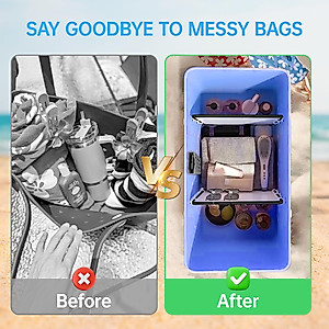 Exnemav 2× Divider Tray & 1× Phone Holder for Bogg Bag Accessories - XL Bogg Bag Insert Divider, Organizing Bogg Bags and Divide Space, Phone Organizer & Tray Insert for Beach Bag (Black&White)