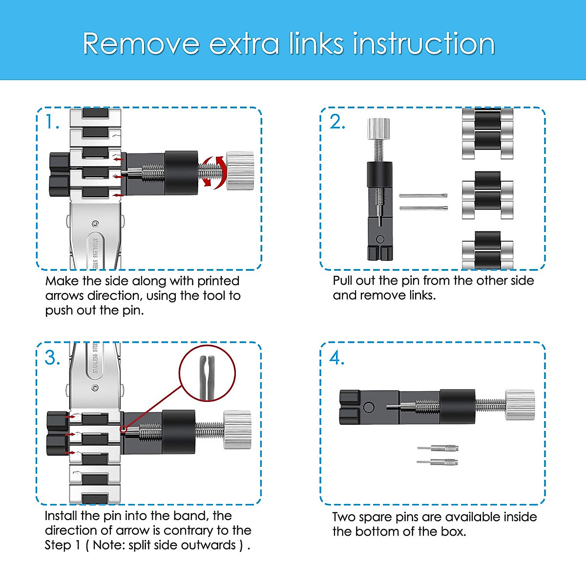 Fintie Bands Compatible with Galaxy Watch Active 40mm, 20mm Solid Stainless Steel Strap Compatible with Galaxy Watch Active 2 40mm & 44mm Smartwatch, Rose Gold, Silver