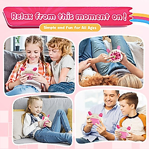 Alltope Pop Fidget Kids Games Toys Fast Push Game, 4 Different Modes Handheld Bubble It Pro Light Up Game Portable Puzzle Machine for Kids, Boys, Girls, Teens, Adult Birthday Gift Rabbit Pink