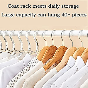 ZBYL Clothing Rack Garment Laundry Hanging Rack, Metal Free Standing Clothes Closet Rack with Bottom, Rolling Wardrobe Rack with Wheels, Portable Organizer Standard Rod for Clothes, 100×172cm