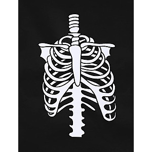 Women's Halloween Rock n Roll Skeleton Funny Long Sleeve Costume for Ladies Skeleton Glow in Dark(Dark-4218 XL)