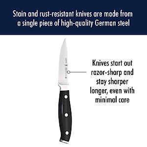 HENCKELS Forged Premio Paring Knife, 3-inch, Black/Stainless Steel
