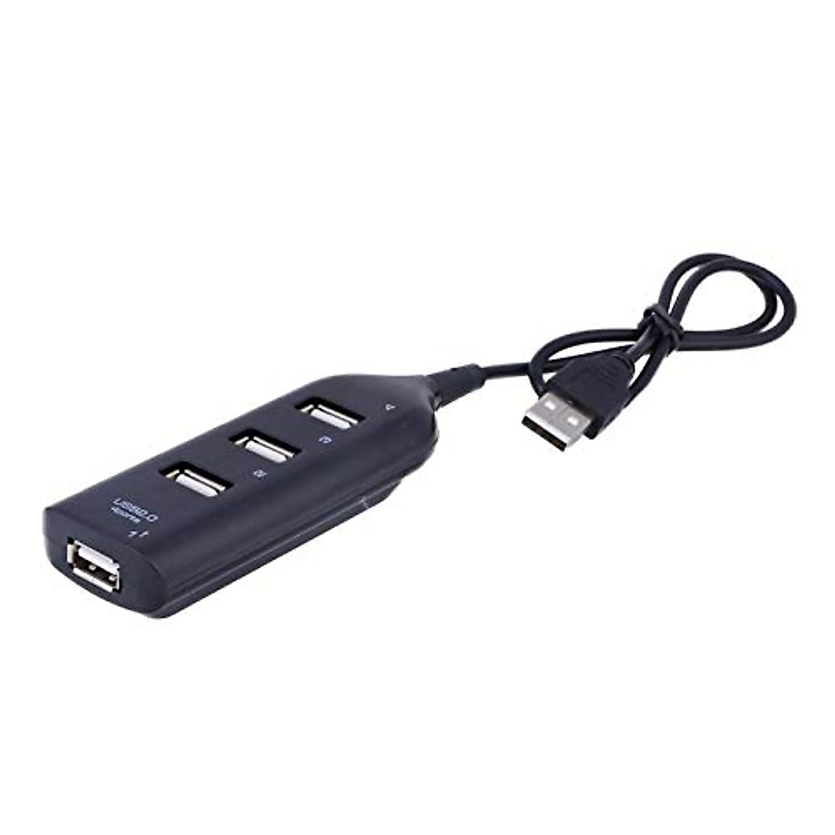 Lysee USB Cables - High Speed Micro Mini 4 Ports USB HUB 2.0 Splitter Adapter USB Cable Converters fo rLaptop PC Notebook Receiver Computer - (Color: Black, Length: 20cm)