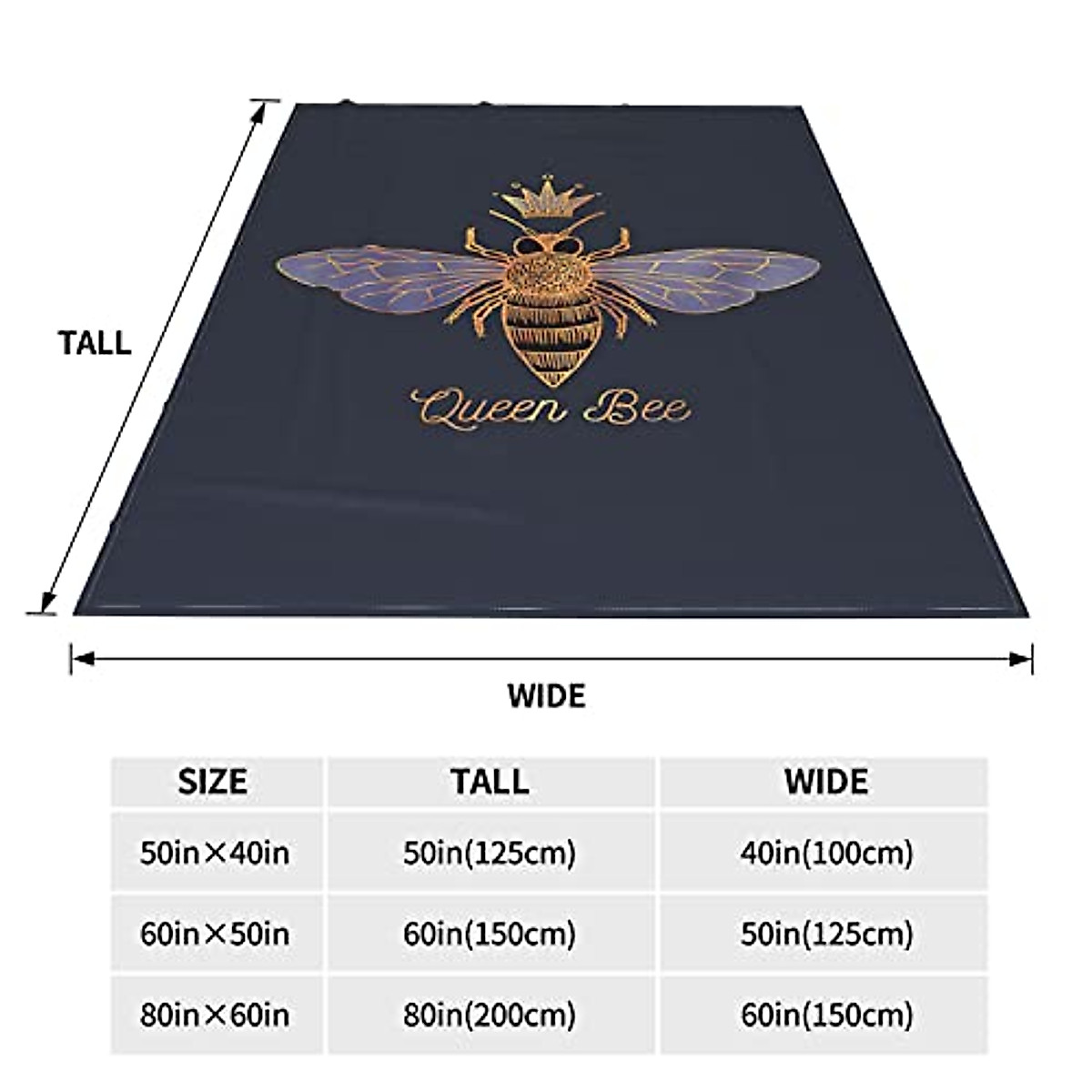 Queen Bee Full Fleece Throw Cloak Wearable Blanket Flannel Fluffy Comforter Quilt Nursery Bedroom Bedding King Size Plush Soft Cozy Air Conditioner Blanket