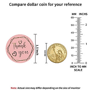 Louise Maelys 1.5 Inch 500PCS Thank You Stickers Small Business Pink Paper Sealing Stickers Round Thank You Label Tags for Packaging, Gifts, Shopping Bags and Envelope Seals