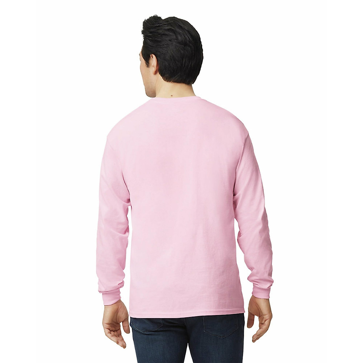 Gildan Men's Ultra Cotton Long Sleeve T-Shirt, Style G2400, Multipack, Light Pink (2-Pack), Medium