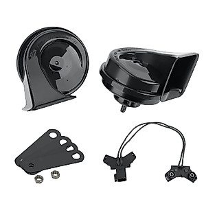 Car Horn Compatible with Ford,12V Waterproof Snail Horn 110-125db High/Low Tone(With Three pairs of Horn Plug)