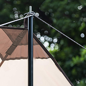 fshihine Tarp Poles Camping Pole Set of 4, 78''Adjustable Portable Steel Tent Poles with Storage Bag for Canopy, Shelters, Awnings, Hiking, Backpacking, Rainfly, Outdoor Camping