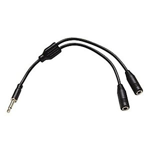 6IN 3.5mm Mono Y-adapter Cable 3.5mm Male - Two 3.5mm Female