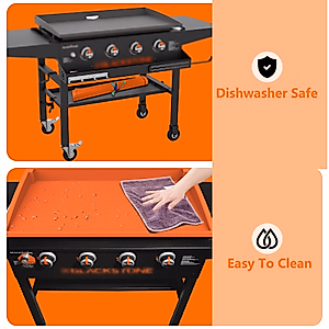 BANGIE Griddle Cover Mat for Blackstone 28 Inch Griddle Accessories - Full Wrap-Around Protection Silicone Mat for Griddle - Food Grade Silicone Grill Mat - ORANGE