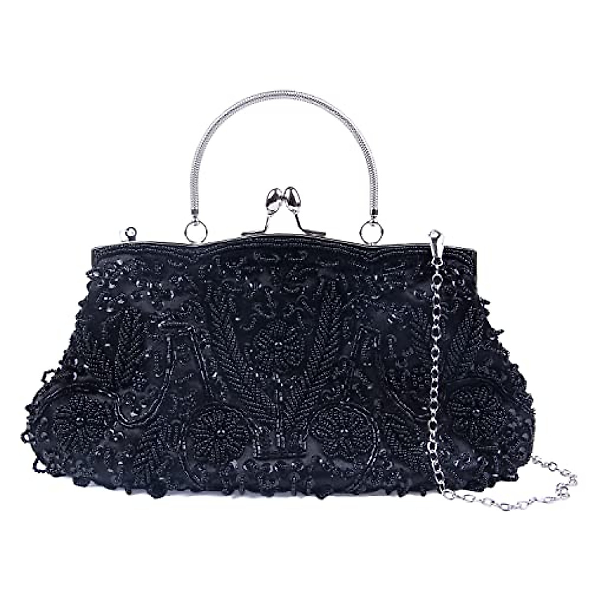 FUKZTE Purses and Handbags Envelope Evening Clutch Crossbody Bags Wedding Party Shoulder Bag for Women,black