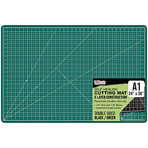 US Art Supply 24" x 36" PINK/BLUE Professional Self Healing 5-Ply Double Sided Durable Non-Slip Cutting Mat Great for Scrapbooking, Quilting Sewing