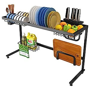 FEHUN Sinks,Stainless Steel Kitchen Sink Dish Drying Rack Drain Rack Cutlery Water Filter Tableware Organizer