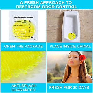 Deuvuo Urinal Screens Deodorizer (15 Pack) | Urinal Cakes Deodorizer 3D Wave Anti-Splash Odor Protection Urinal Mats for Toilets, Bathroom, Office Hotels | Long-lasting fragrance