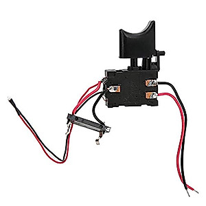 Electric Drill Switch, 7.2 V - 24 V Battery Cordless Drill Speed Control Trigger Switch With Small Light for Electric Hand Drill or Other Power Tools, Black