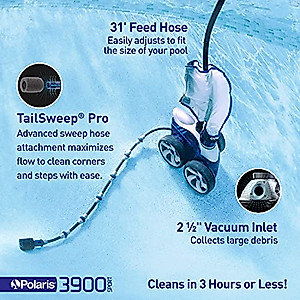Polaris Vac-Sweep 3900 Sport Pressure Inground Pool Cleaner, Triple Jet Powered, with a Dual Chamber SuperBag for Debris