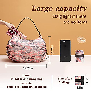 Plumeria Rubra Two Pieces Foldable Shopping Bag Portable Large Capacity Reusable Grocery Bag Daily Commuting Picnic Camping Storage Bag
