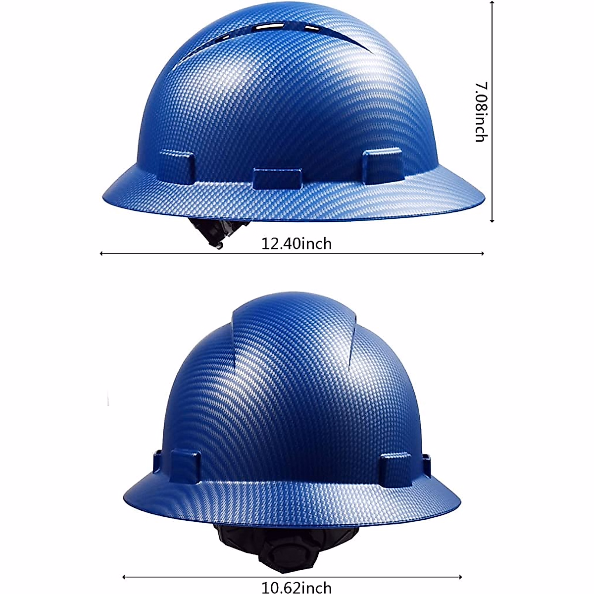 HDPE Hydro Dipped Full Brim Hard Hat with Fas-trac Suspension (Mate Blue) (Matte Blue)