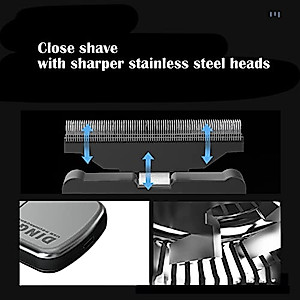 Men Electric Ultra Thin Razor, Rechargeable Single Razor, Reciprocating Mini Electric Razor for Facial Care Beard Trimmer, Cordless USB Travel Razor, Silver