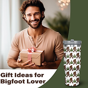 ysnifeiw 30oz Bigfoot Tumbler with Top Handle and Flip Straw Bigfoot/Sasquatch Gifts Cup for Dad Father's Day Birthday Christmas Gifts for Men