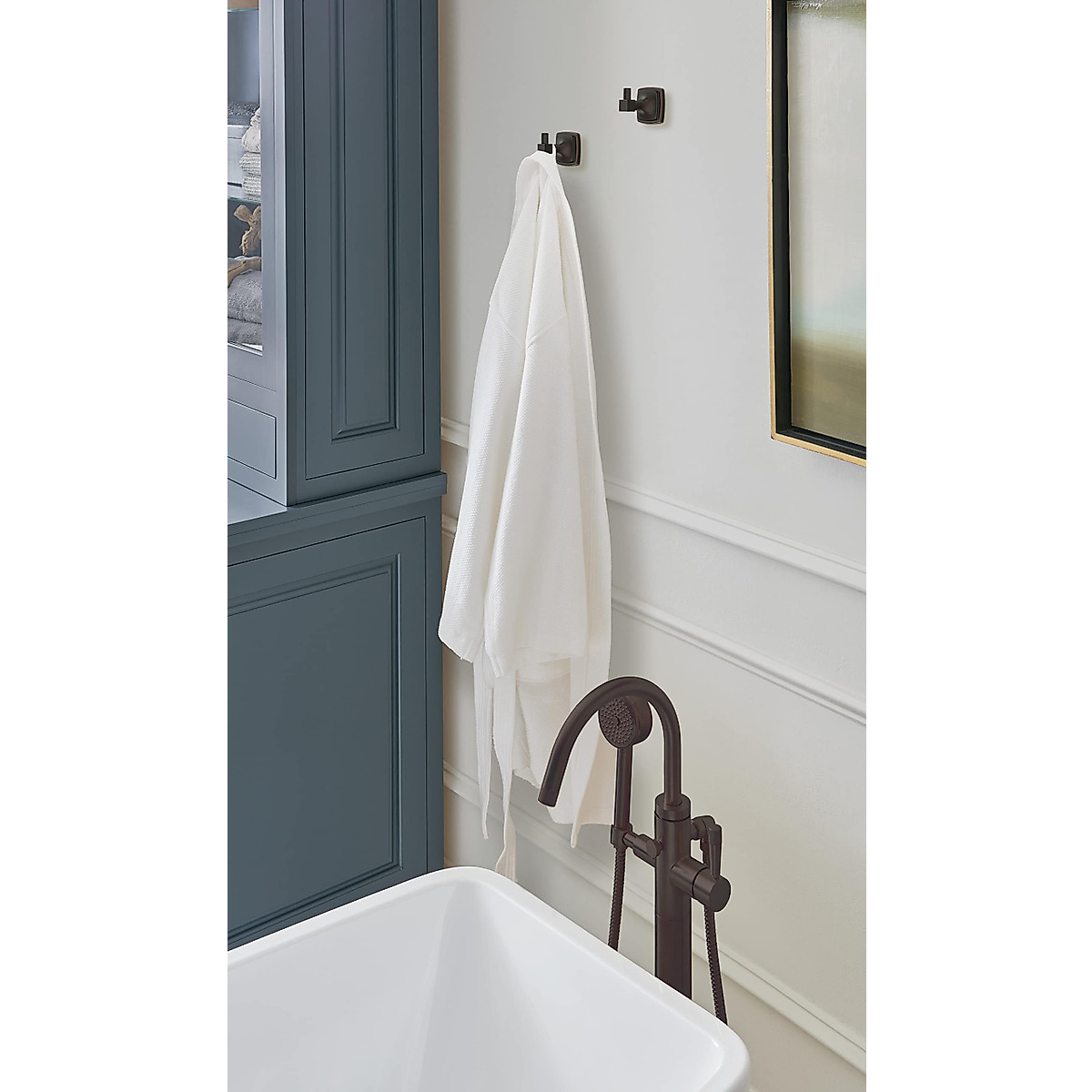 Amerock BH36090ORB | Oil Rubbed Bronze Single Robe Hook | 2-1/4 in. (57 mm) Length Towel Holder | Stature | Towel Hook for Bathroom | Bathroom Hardware | Bath Accessories