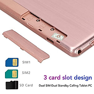 Tablet 10.1 Inch 10.0 with A7 Quad Core and SC7731E, 2GB RAM and 32GB ROM, HD Touchscreen Tablets with Dual Camera Front 2MP and Rear 5MP, Dual Card Dual Standby