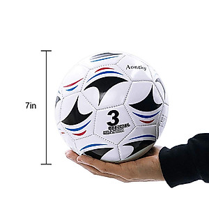 Aoneky Mini Kids Size 3 Soccer Ball – Deflated Mini Soccer Ball with Pump - Soccer Ball for Boy Girl Aged 3-8 Years Old, Children Present Toy, Small Soccerball Game for Toddler