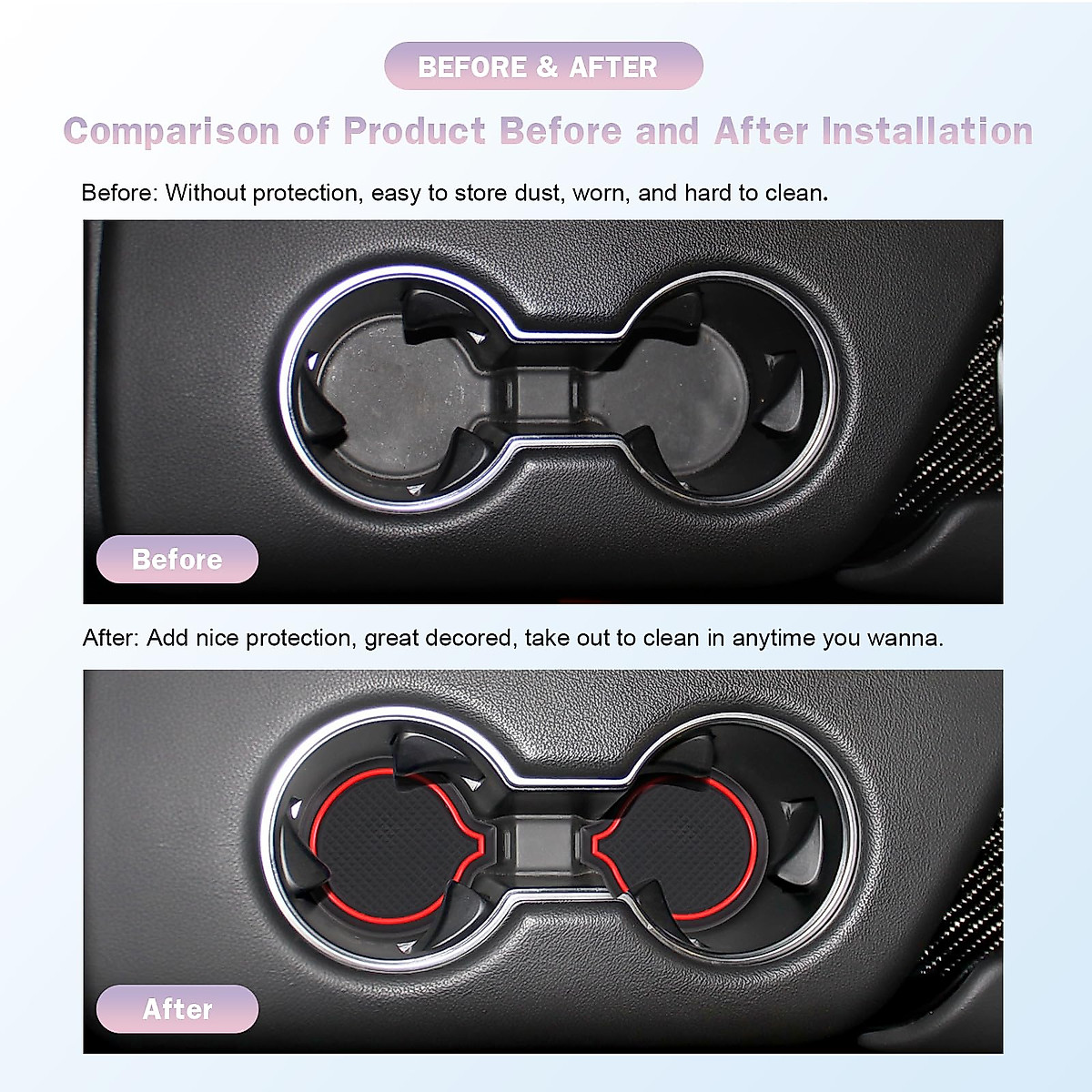 2020-2025 Toyoat Supra GR Center Console Liners Mats Cup Holder Inserts Mats Non-Slip Center 2025 Supra GR Console Shifter Liner Trim Mats Anti-dust Door Pocket Liners Accessories 8 PCS(Red)