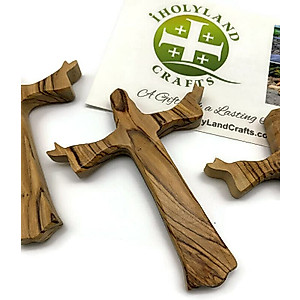 Small Wooden Cross for Wall Carved in the shape of the Crucifix Cross, Olive Wood Cross Jesus Christ Resurrection Cross Wall Décor, Holy Cross Wall Decor, Religious Easter Decorations for Home