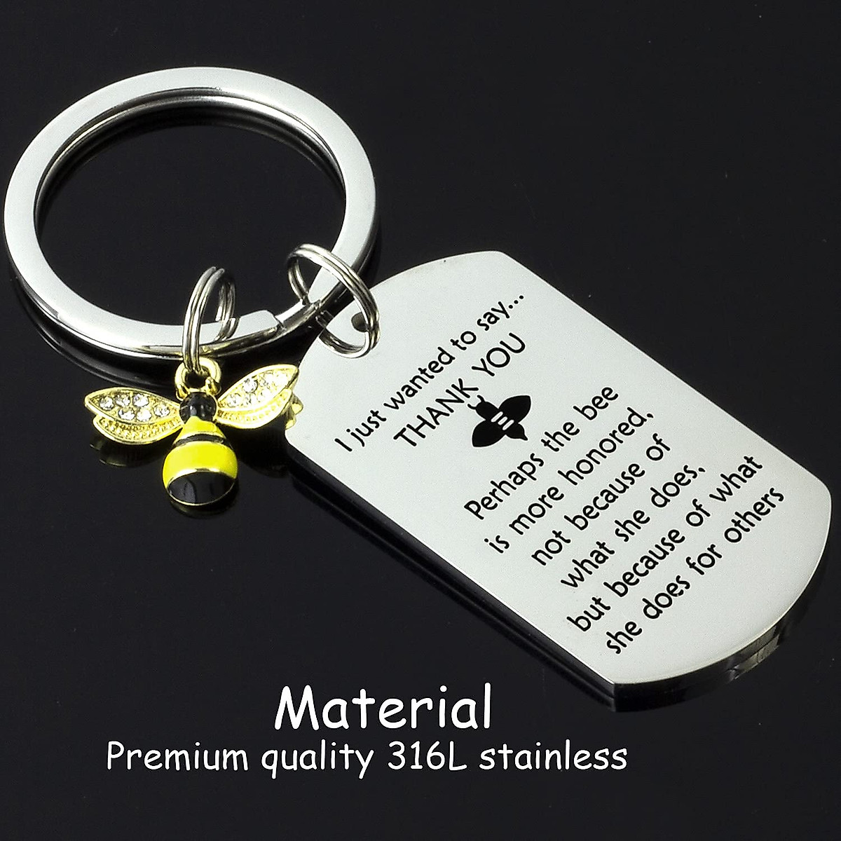 HUTIMY Bee Gifts Keychain Honey for Women Men Bumblebee Key Chains Stuff Super Bumble Bees Jewelry Honeybee Charm Items Honey Bee Keychain