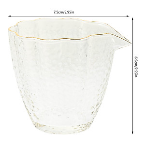 UPKOCH Glass Tea Pitcher Small Milk Tea Serving Mug Gong- - Tea Fairness Cup Clear Chinese Kungfu Teaset Cup China Gongfu Sharing Pitcher for Party