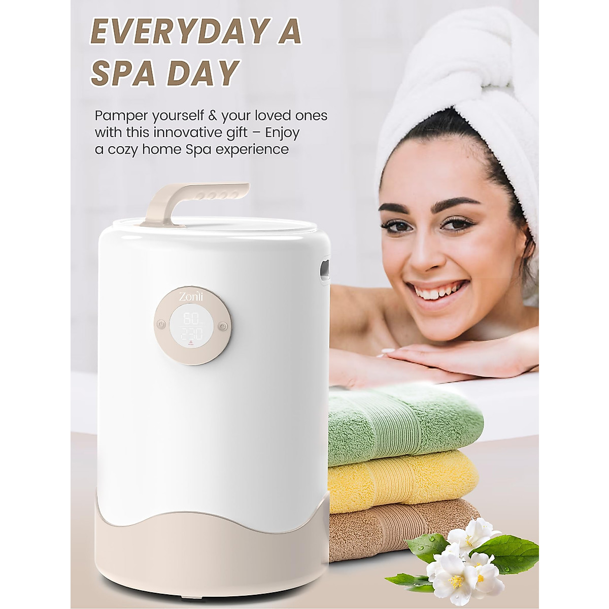 ZonLi Towel Warmer, Large Towel Warmers for Bathroom, Luxury Hot Towel Warmer for Spa, with Auto Shut-Off, Adjustable Timer, 20L Bucket Fits 2 Oversized Towels, Blankets, Swaddle