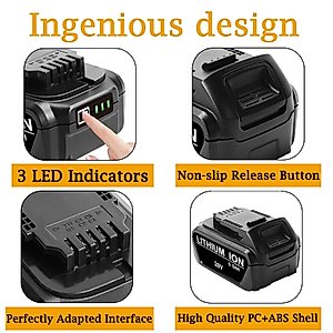 2 Packs 20V 6.5Ah Replacement Battery Compatible with Dewalt 20V Battery Max XR Lithium-ion DCB200 DCB204 DCB206 DCB180 DCD985B DCD771C2 DCS355D1 DCD790B Cordless Power Tools