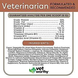 Vet Worthy Milk Replacement for Dogs - Milk Formula Replacer for Puppies, Pregnant, Lactating, Elderly or Recovering Dogs - Enriched with Colostrum, Whey Protein, Vitamins and Minerals - 12oz