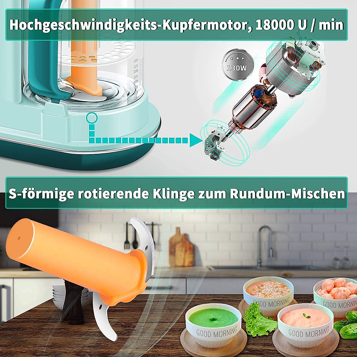 Baby Food Maker | Baby Food Processor | Multi-Function Baby Food Steamer Grinder | Auto Cooking & Blending | Self-Cleaning Water Tank | Bottle Warmer | Make Nutritious Foods for Babiese