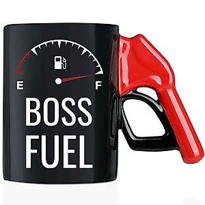 Onebttl Boss Gifts, Boss Fuel Coffee Mug with Fueling Nozzle Handle, Gifts from Employees, 13.5oz/400ml Funny Ceramic Mug for Boss Day, Christmas