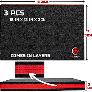 ONREVA Tool Box Foam 3Pack 18x12x2 inch, Foam Inserts for Cases, Polyethylene Tool Foam Sheets, Drawer Foam Liner, Tool Box Organizers and Storage, Toolbox Shadow Organizer