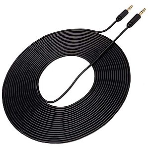 Movo MC6 Dual 3.5mm Male Stereo TRS to TRS Cable - Camera Patch Connects Mics, Audio Mixers to Camera, Recorders (Dual Male 20-Foot Extended TRS Cable) - 3.5mm Audio Cable for Filmmakers and Musicians