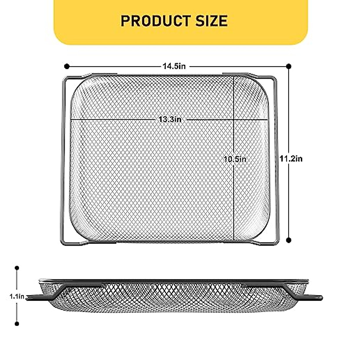 DT251 Air Fry Basket Replacement Compatible with Ninja Foodi DT251, DT201, DT200 Air Fryer Oven, Stainless Steel Air Fryer Basket, Ideal Accessories for Air Frying and Dehydrating, 2 Pack
