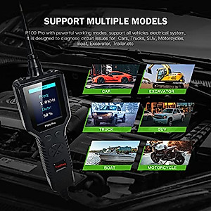 TopDiag P100 Pro Power Circuit Probe Kit, 9v-30v Automotive Circuit Tester 12V 24V AC DC Digital Voltage Tester, Multimeter Short Finder with Oscilloscope Component for Cars Truck