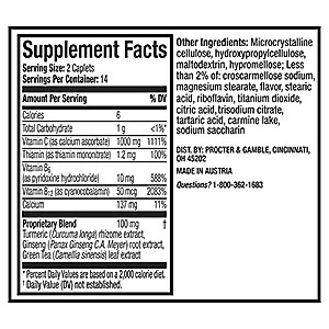 Vicks Super C Energize and Replenish* Daytime Daily Supplement with Vitamin C, B Vitamins Plus a Blend of Herbal Extracts, Coated to be Easy to Swallow, from The Makers of Vicks, 28ct