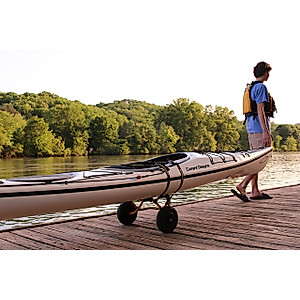 Suspenz Stowable Kayak Carrier Cart, SK Trailer Cart with Airless Wheels and Straps, Yellow, (22-1166)
