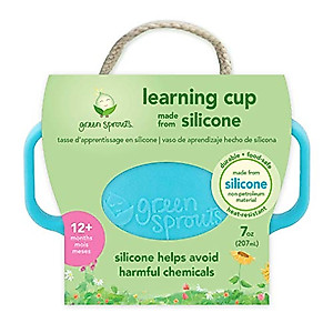 green sprouts Learning Cup | Silicone helps avoid harmful chemicals | Helps toddler develop independent drinking skills, 2 easy-grip handles, Heat-Resistant, Dishwasher Safe