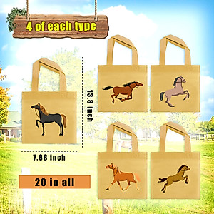 BANBALLON Horse Party Favor Bags Horse Non-Woven Gift Bags Treat Bags For Kids Birthday Party Horse Racing Party Cowboy Party Baby Shower Goodie Bags Supplies