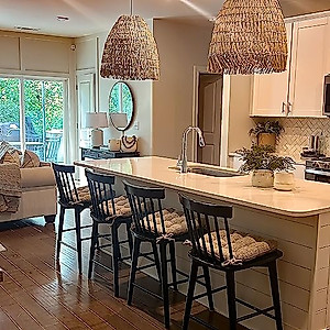 Barnett Home Decor Brisbane Camel Tweed Upholstery Chair Pads with Ties - Latex Foam Fill, Reversible - Made in USA (Tan/XL)